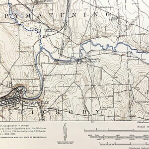 Antique Shenango, Pennsylvania 1908 US Geological Survey Topographic ...