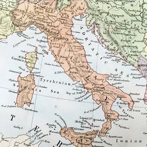Antique 1888 Europe Map From A & C Black's World Atlas – England ...