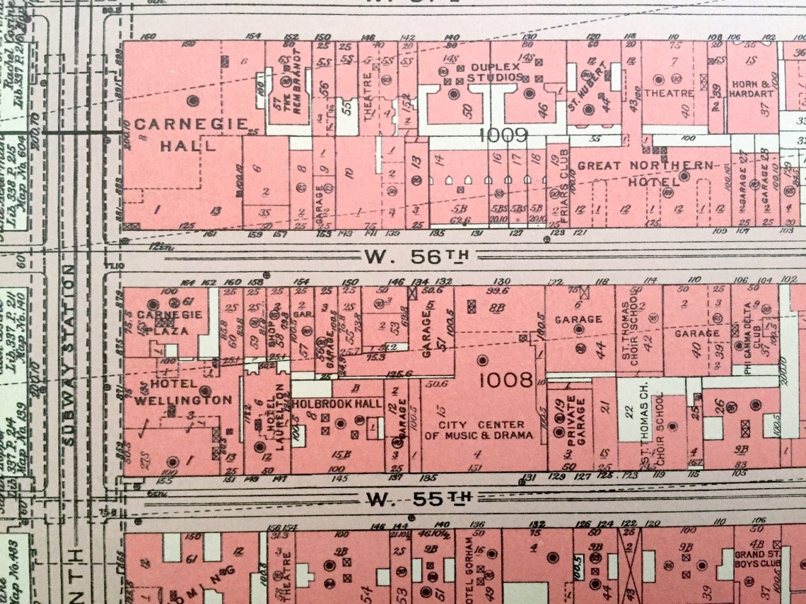 Antique Manhattan New York City Map From Bromley's 1955 | Etsy