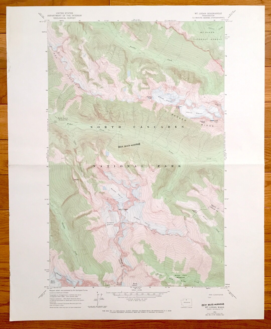 Antiguo Mt. Logan, Washington 1963 Mapa Topográfico del Servicio ...