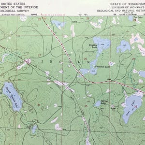 Antique Roberts Lake, Wisconsin 1973 US Geological Survey Topographic ...