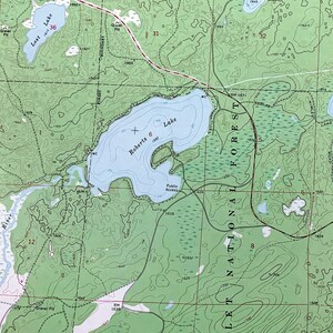 Antique Roberts Lake, Wisconsin 1973 US Geological Survey Topographic ...