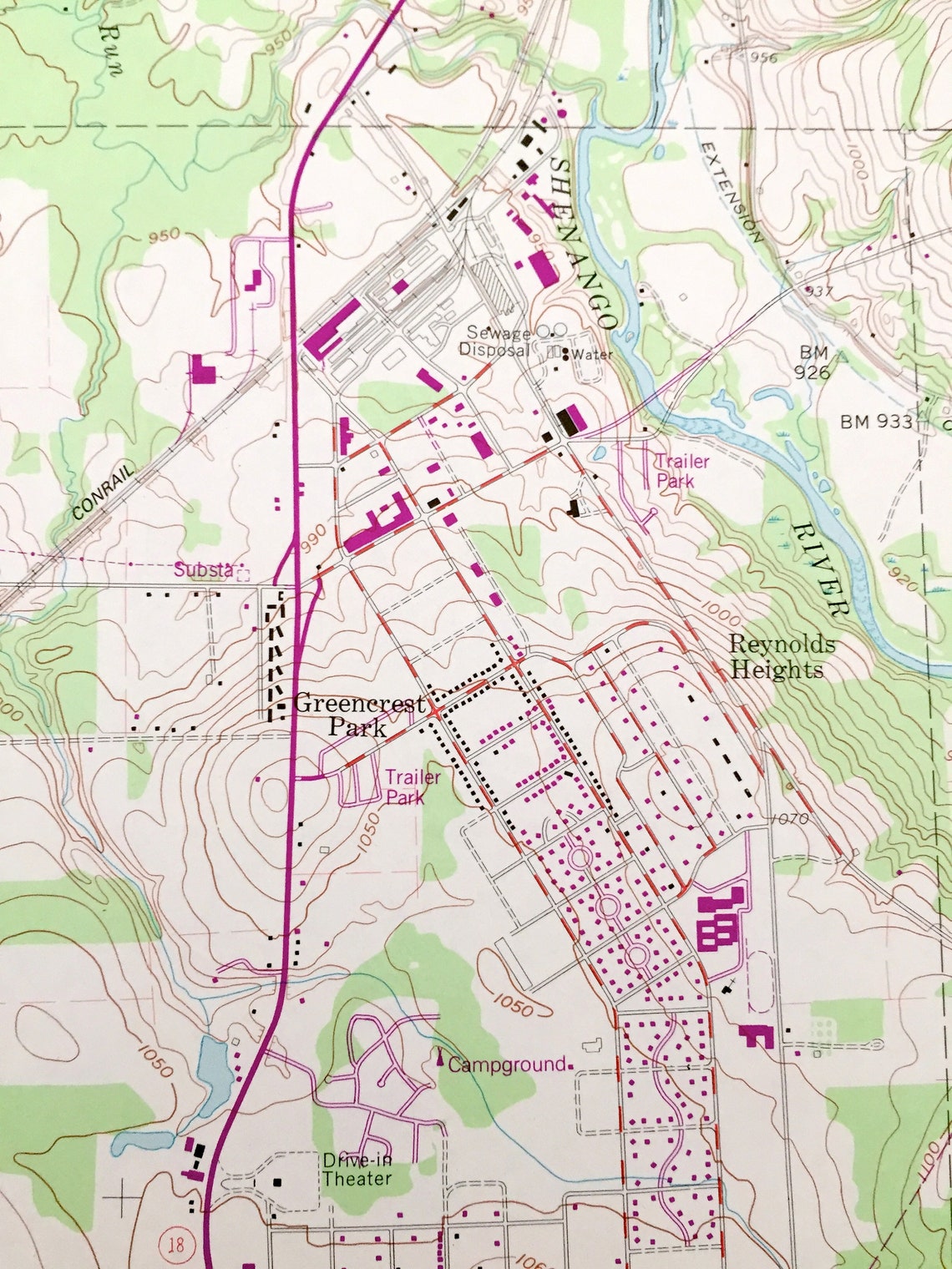 Antique Sharpsville, Pennsylvania 1958 US Geological Survey Topographic ...