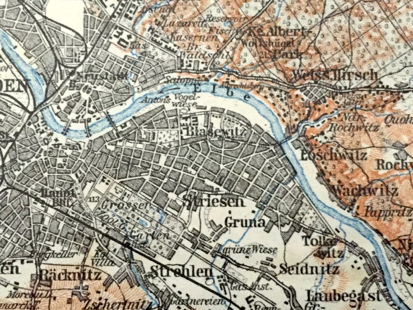 Antique 1925 Dresden Germany Map From Baedekers Guide Atlas - Etsy UK