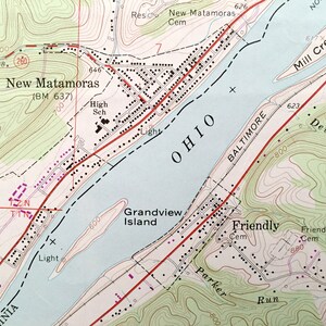 Antique New Matamoras, Ohio & Union, West Virginia 1960 US Geological ...