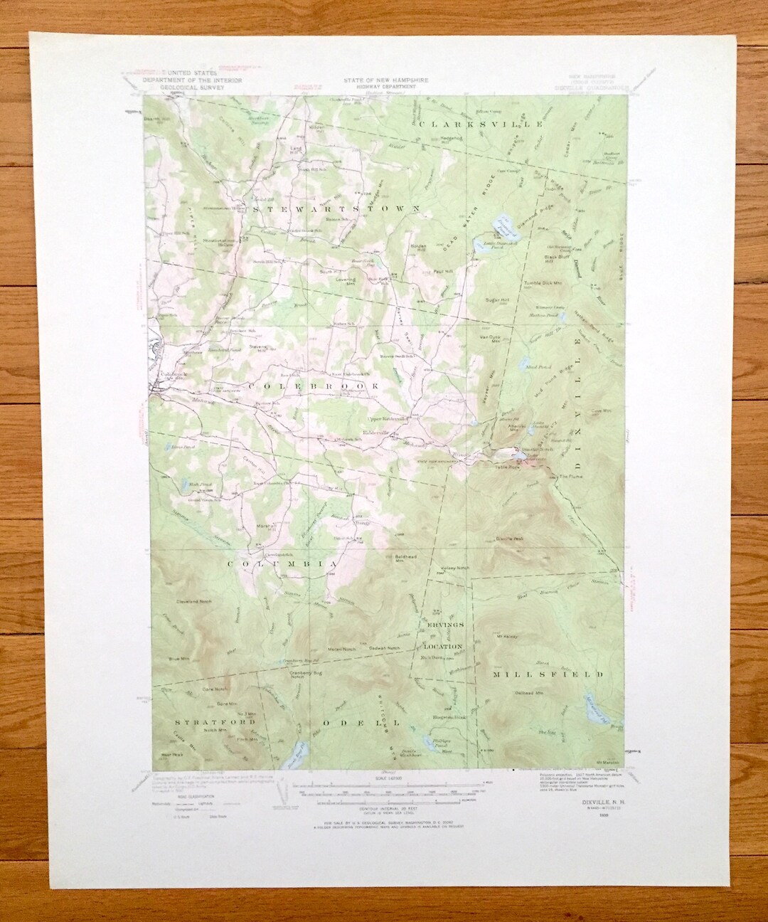 Mapa topográfico antiguo de Dixville Notch, New Hampshire, 1930, del ...