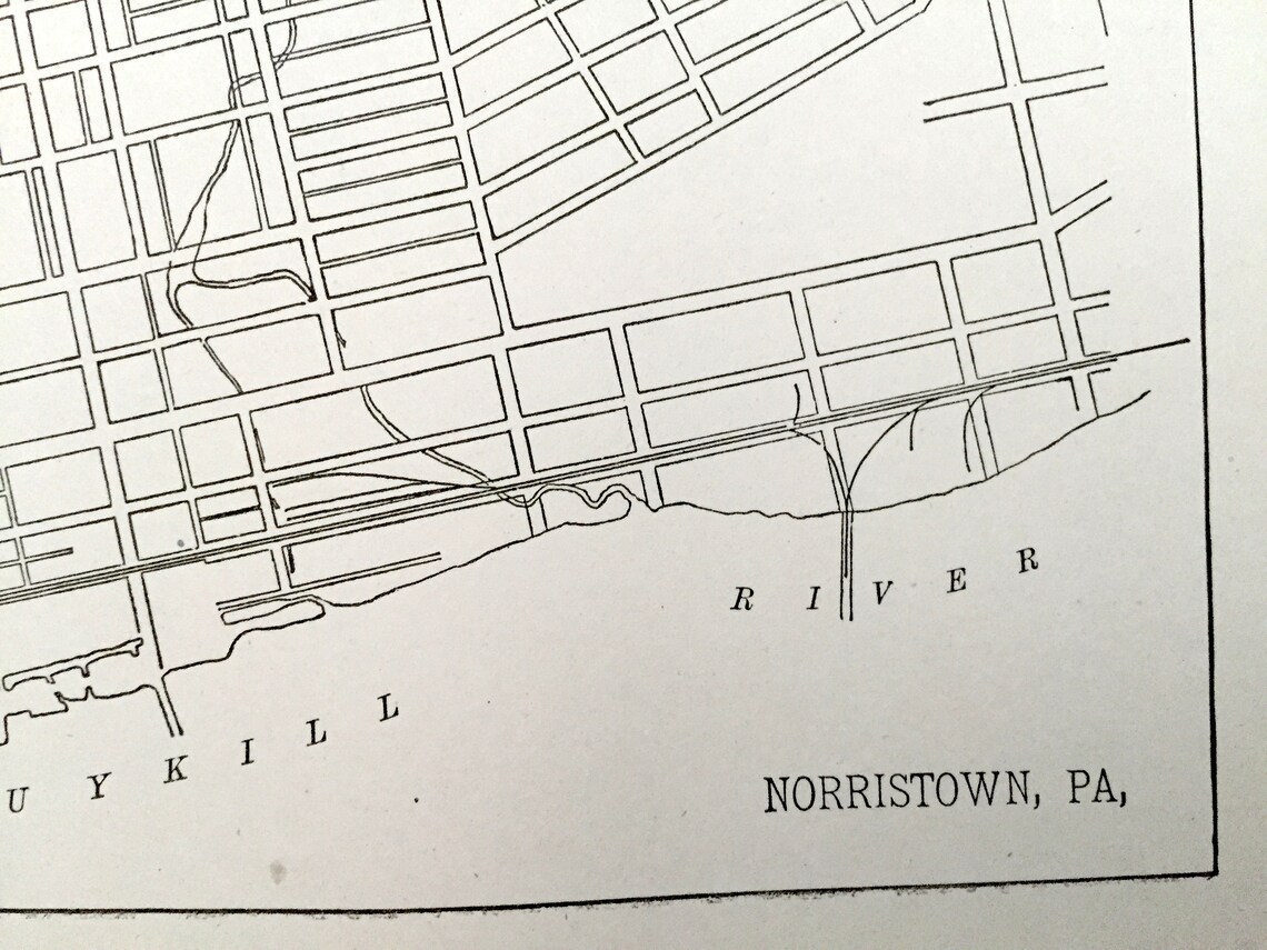 Antique Norristown Pennsylvania Map From 1880 Census | Etsy