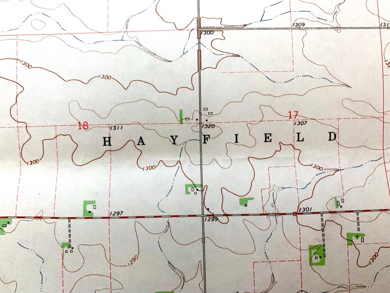 Antique Hayfield Northwest, Minnesota 1966 US Geological Survey ...