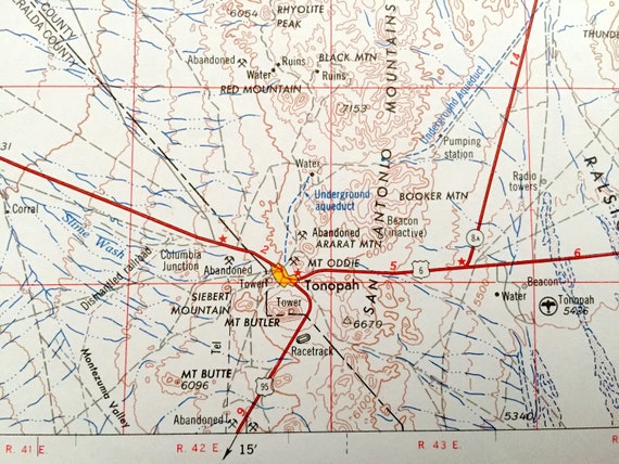 Art & Collectibles Lithographs Prints Nye County Nevada 1962 US ...