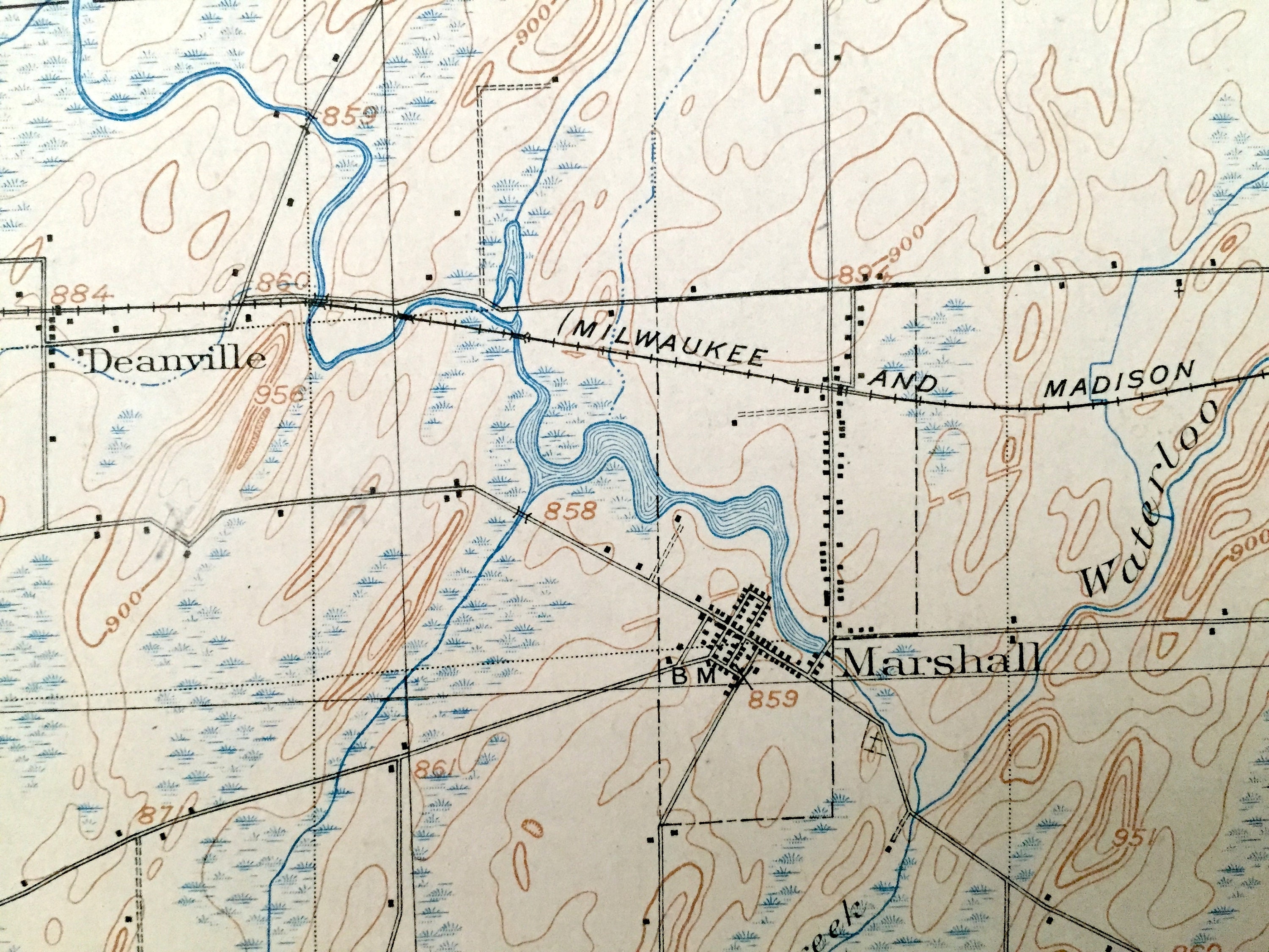 Antique Sun Prairie, Wisconsin 1907 US Geological Survey Topographic ...