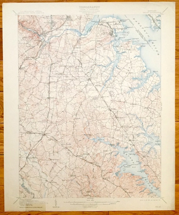 Antique Relay Maryland 1907 US Geological Survey Topographic | Etsy