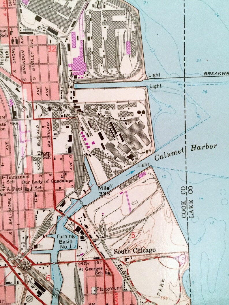 Antique Lake Calumet Illinois 1965 US Geological Survey - Etsy