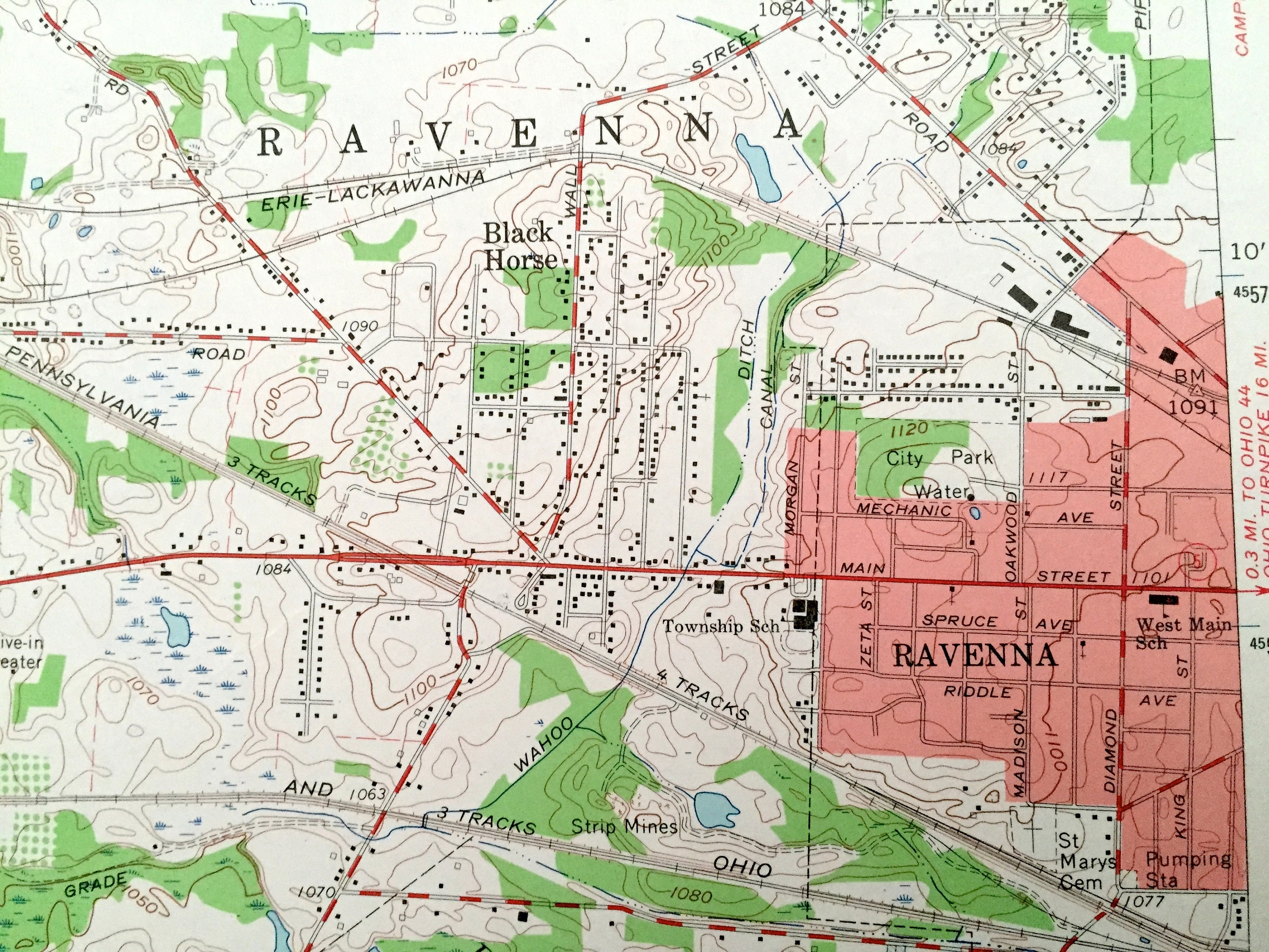 Antique Kent Ohio 1960 US Geological Survey Topographic Map | Etsy