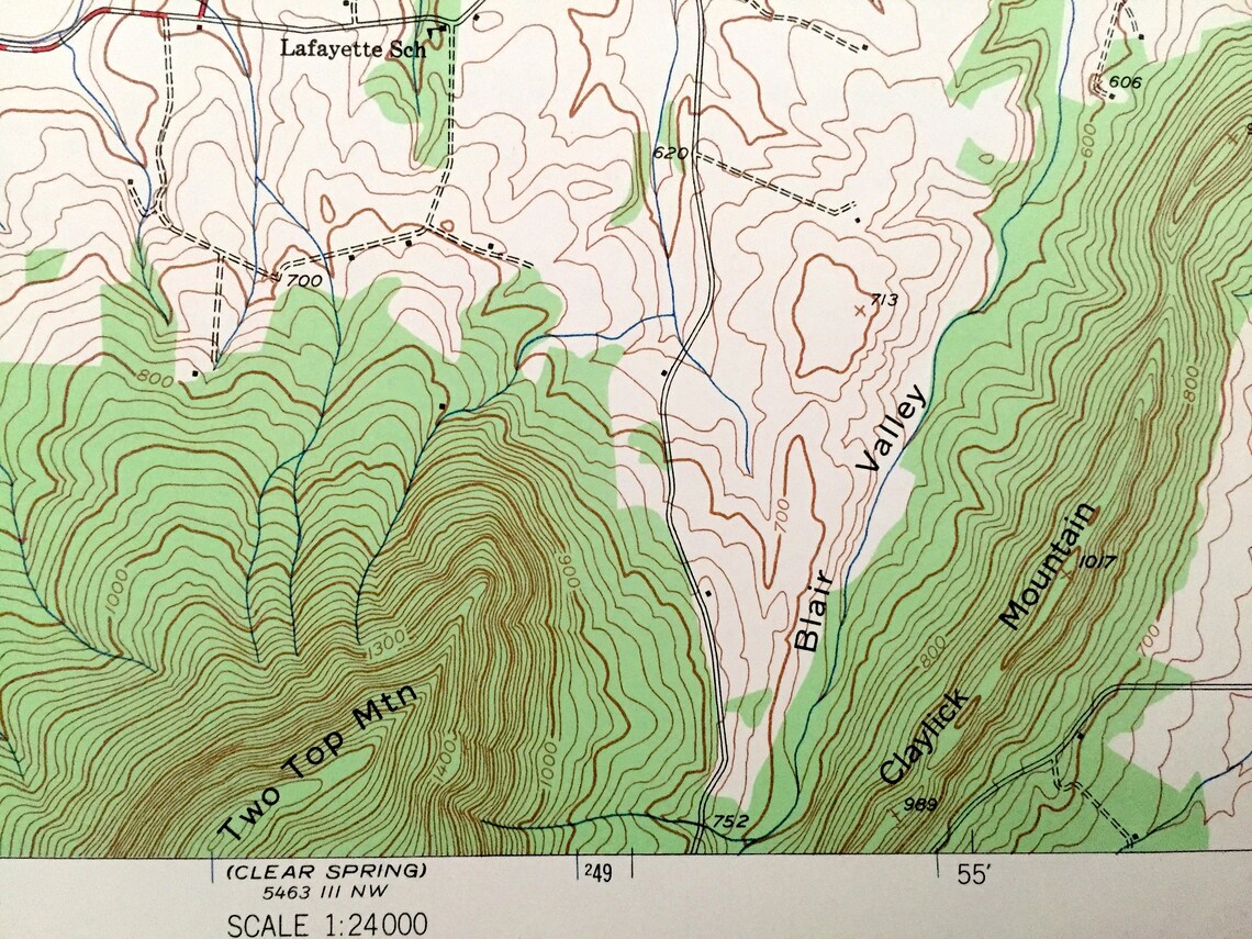 Antique Mercersburg Pennsylvania 1943 US Geological Survey - Etsy