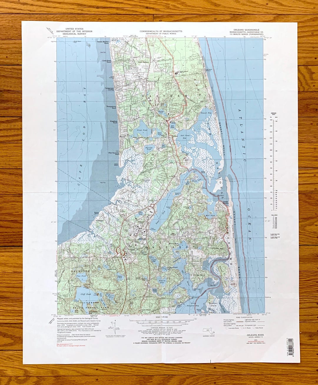 Antique Dennis, Massachusetts 1974 US Geological Survey Topographic Map – Yarmouth, Brewster ...