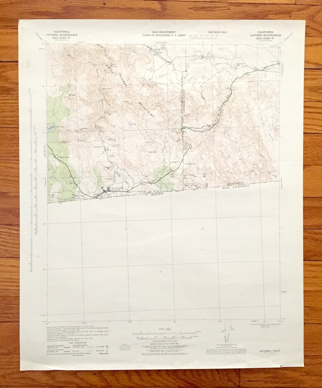Antique Jacumba Hot Springs, California 1944 US Geological Survey ...