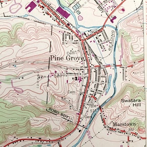 Antique Pine Grove, Pennsylvania 1954 US Geological Survey Topographic ...