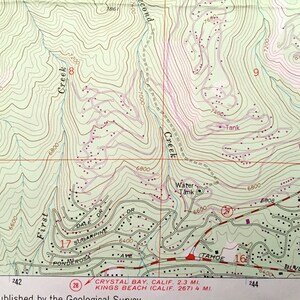 Antique Mt Rose, Nevada 1968 US Geological Survey Topographic Map ...