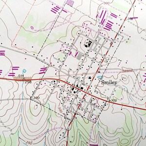 Antique Smiley, Texas 1962 US Geological Survey Topographic Map ...