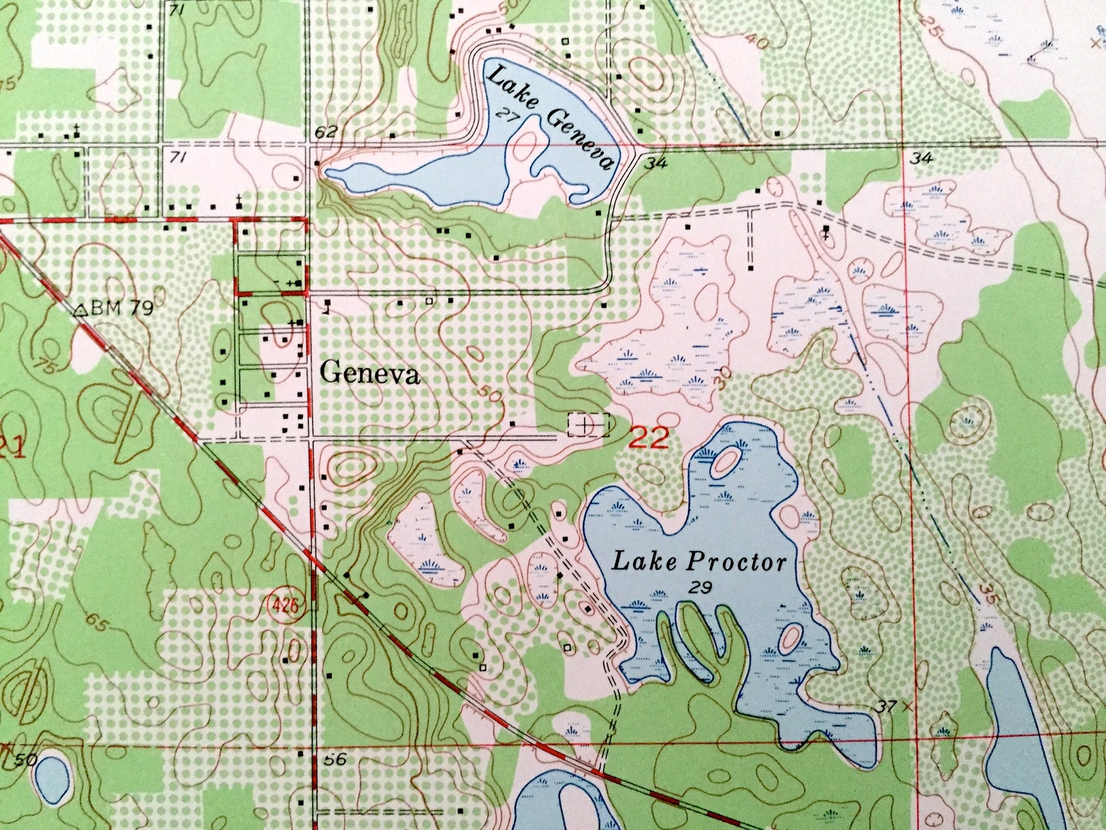 Antique Geneva Florida 1953 US Geological Survey Topographic - Etsy