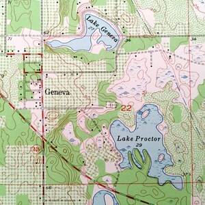 Antique Geneva, Florida 1953 US Geological Survey Topographic Map ...
