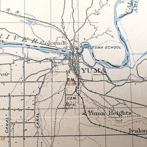 Antique Yuma, Arizona 1905 US Geological Survey Topographic Map ...