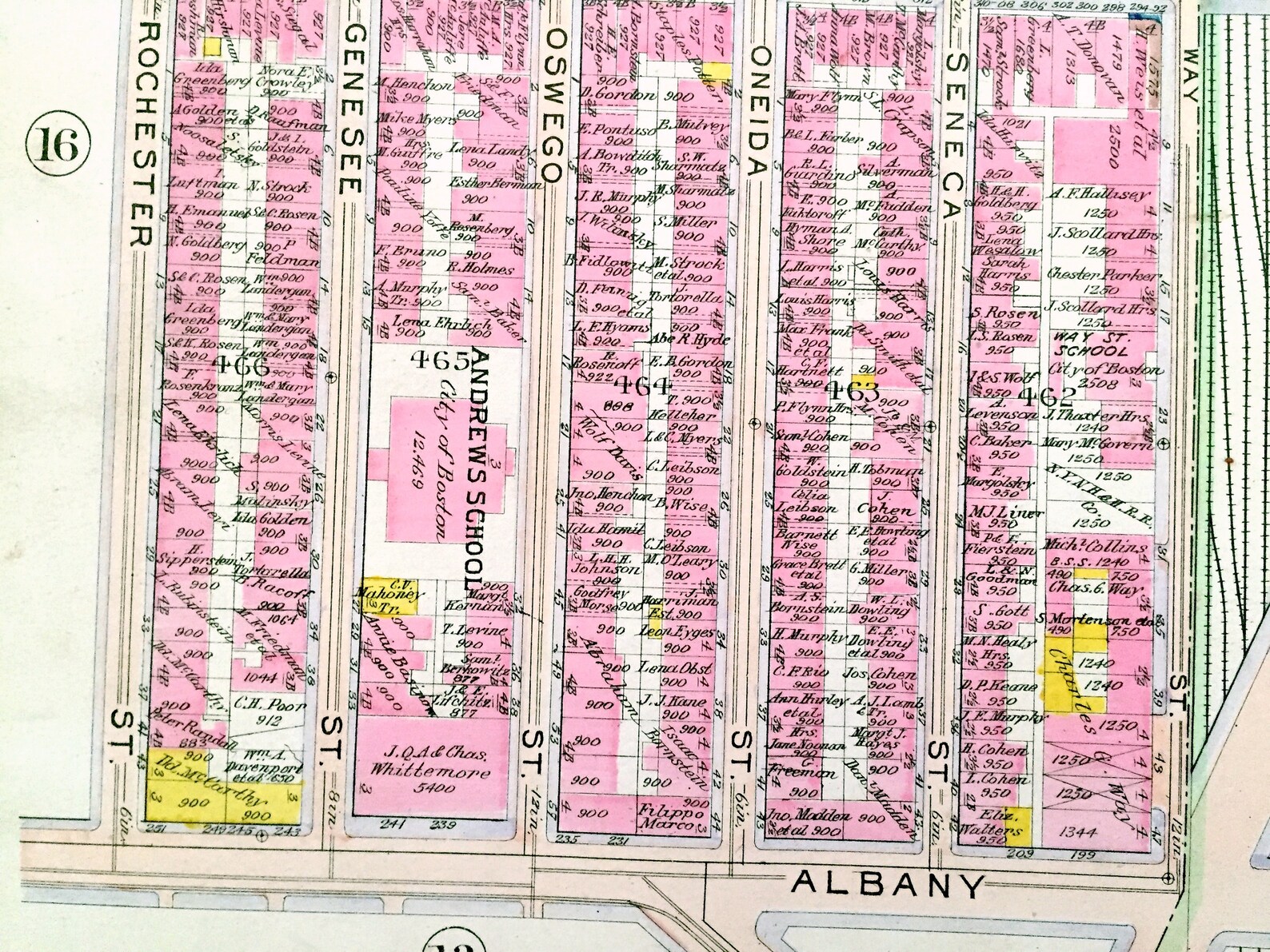 Antique 1908 Shawmut, Boston, Massachusetts Map From G.W. Bromley Atlas ...
