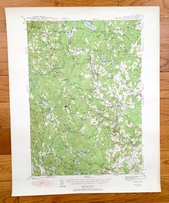 Antique Buxton Maine 1942 US Geological Survey Topographic | Etsy