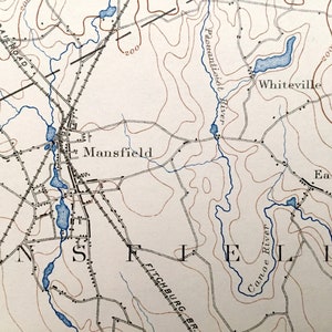 Antique Dedham, Massachusetts 1894 US Geological Survey Topographic Map ...