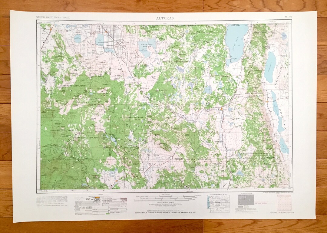 Antique Alturas, California 1962 US Geological Survey Topographic Map ...