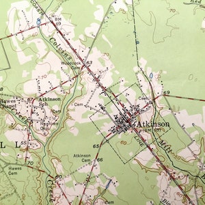Antique Atkinson, North Carolina 1955 US Geological Survey Topographic ...