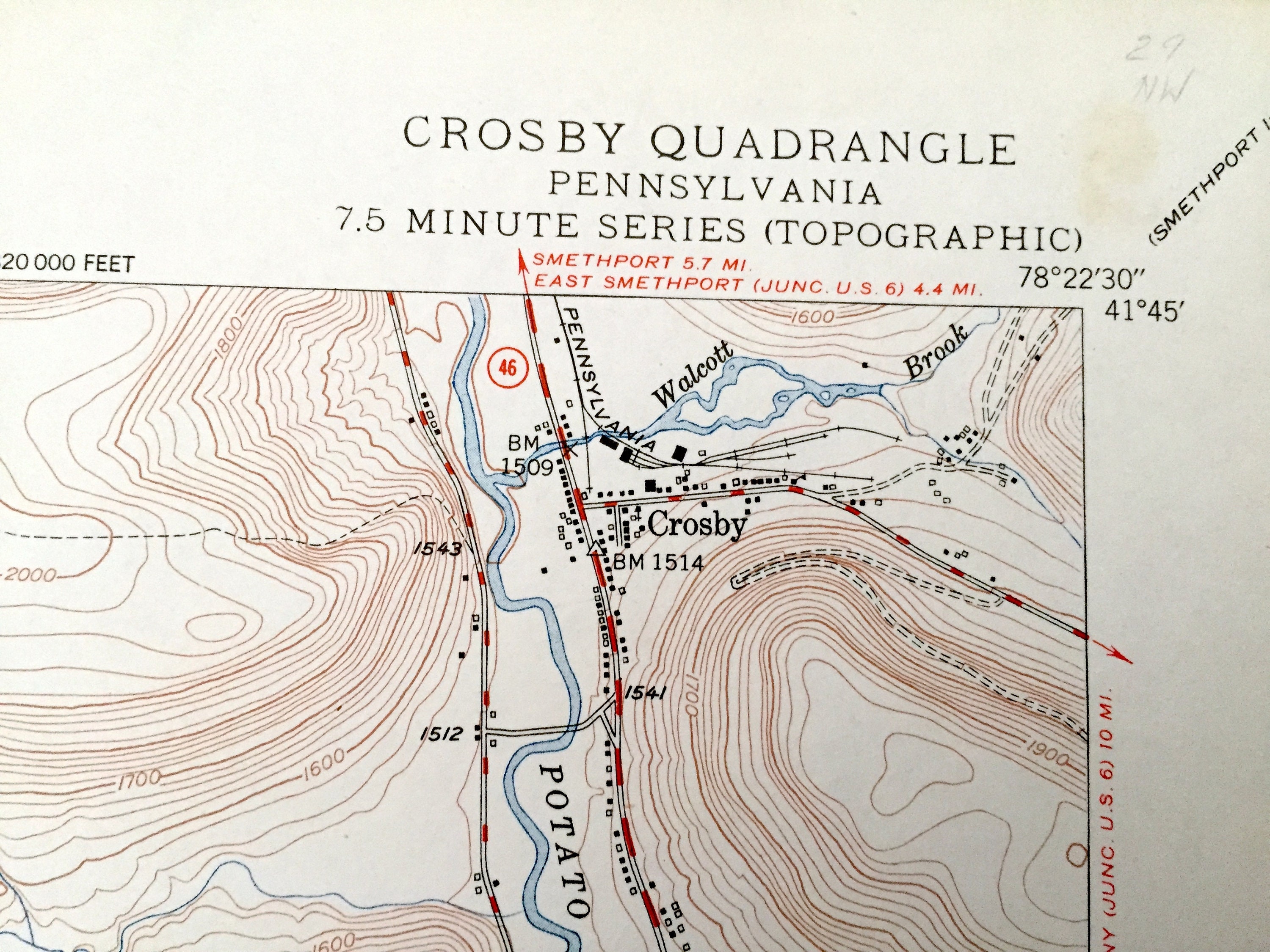 Antique Crosby Pennsylvania 1950 US Geological Survey - Etsy UK