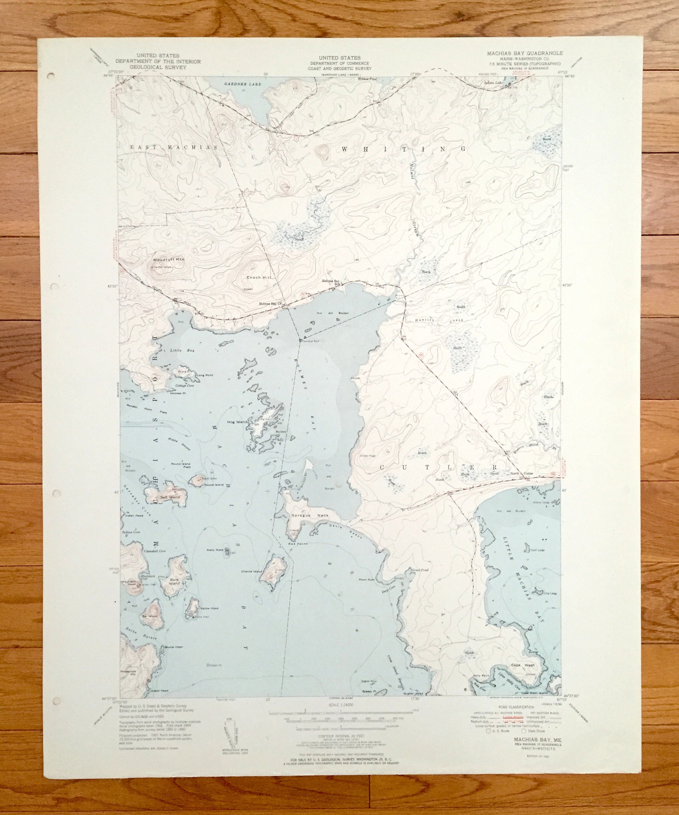 Antique Machias Bay Maine 1951 US Geological Survey - Etsy UK