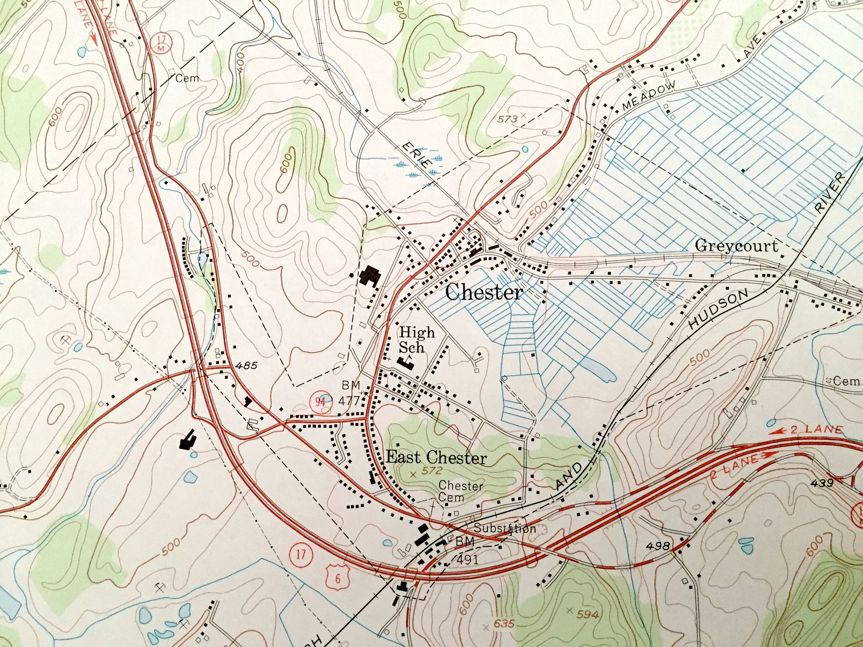 Antique Warwick, New York 1957 US Geological Survey Topographic Map ...