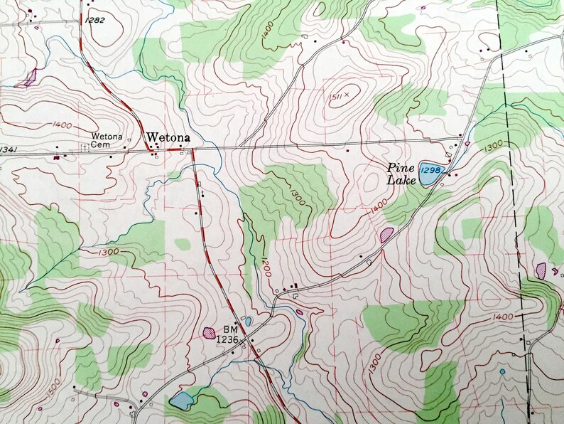 Antique East Troy, Pennsylvania 1957 US Geological Survey Topographic ...