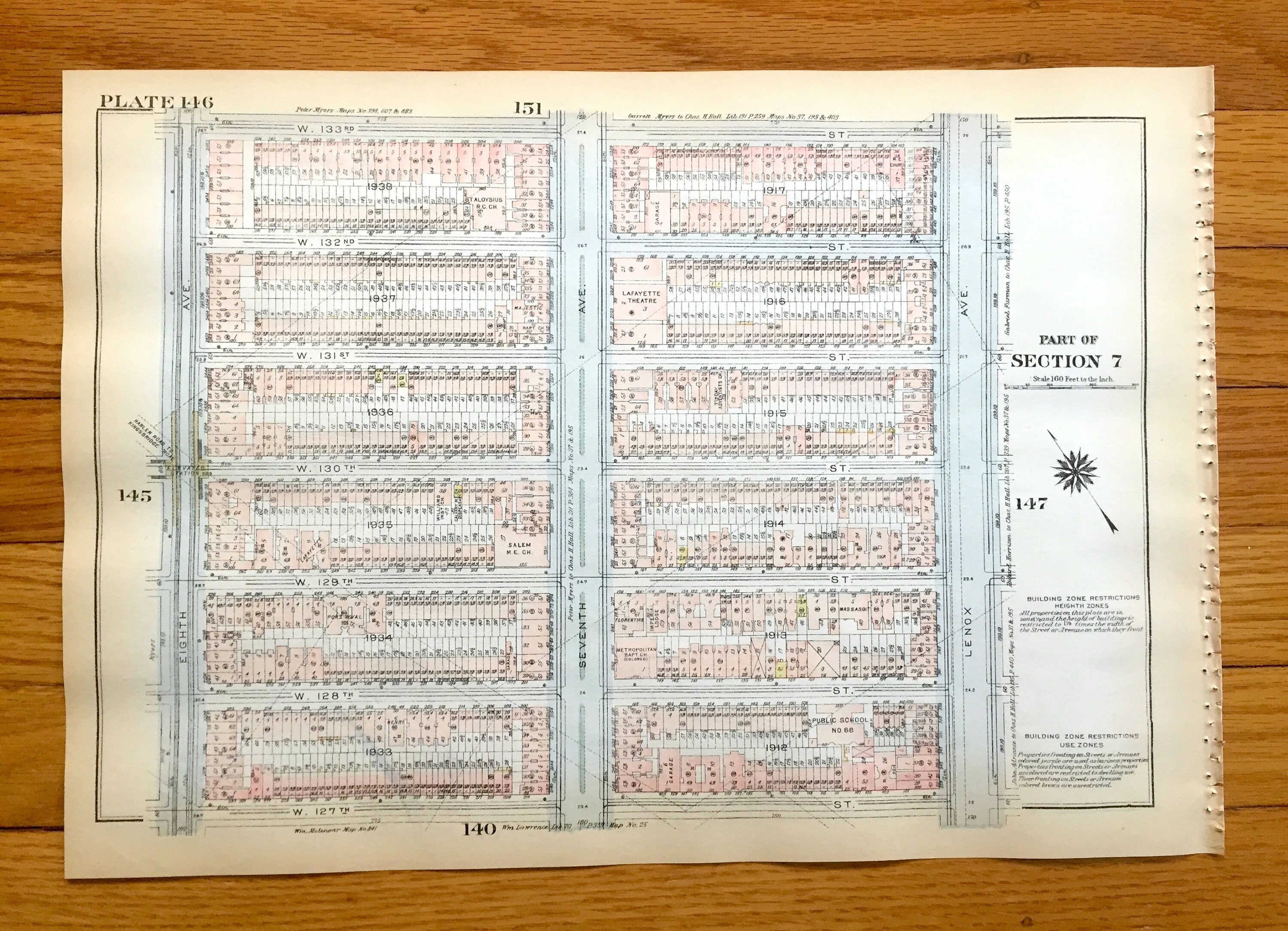 Antique Manhattan, New York City Map From Bromley's 1925 Manhattan Land ...