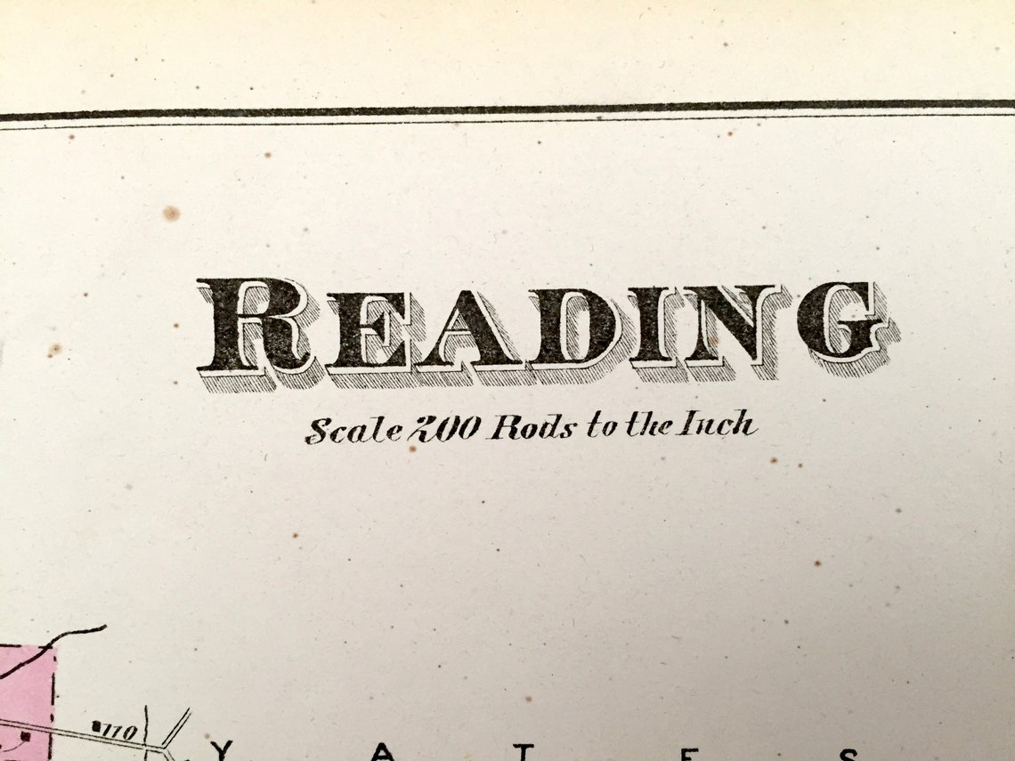 Antique 1874 Reading New York Map From Pomeroy Whitman & Co. | Etsy