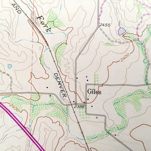 Antique Giles, Texas 1963 US Geological Survey Topographic Map – Club ...