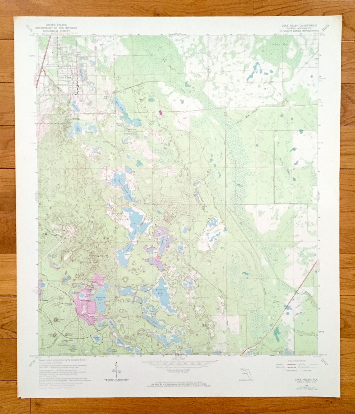 Antique Lake Helen, Florida 1966 US Geological Survey Topographic Map ...