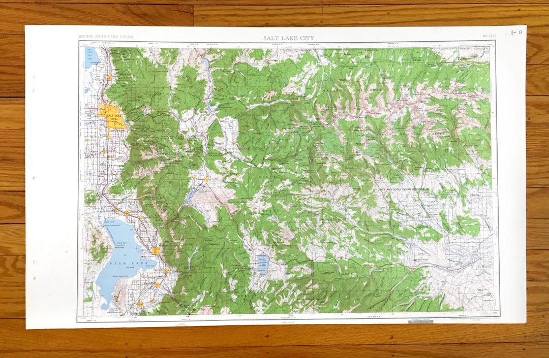 Antique Salt Lake City, Utah 1960 US Geological Survey Topographic Map ...