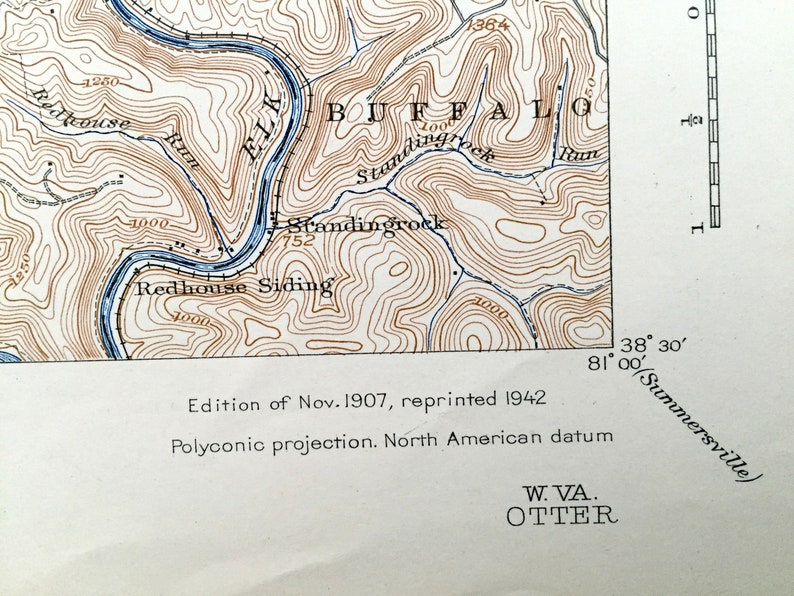 Antique Ivydale West Virginia 1907 US Geological Survey - Etsy