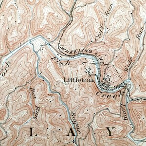 Antique Littleton, West Virginia 1905 US Geological Survey Topographic ...