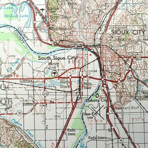 Antique Sioux City, Iowa 1955 US Geological Survey Topographic Map ...
