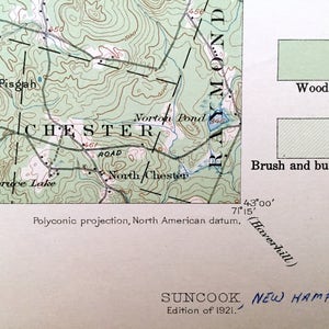 Antique Suncook, New Hampshire 1921 US Geological Survey Topographic ...