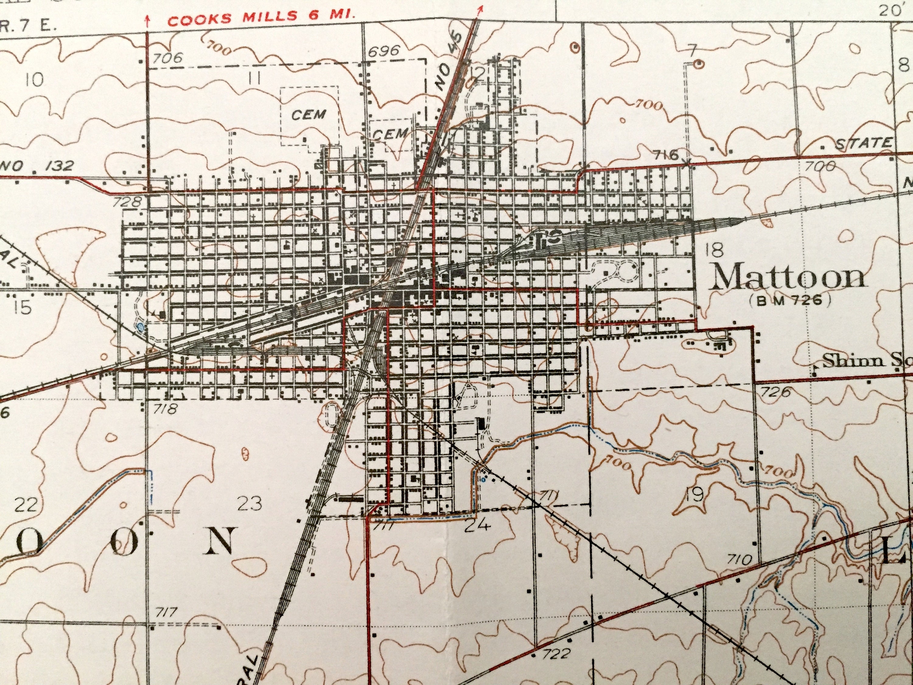 Antique Mattoon Illinois 1937 US Geological Survey - Etsy