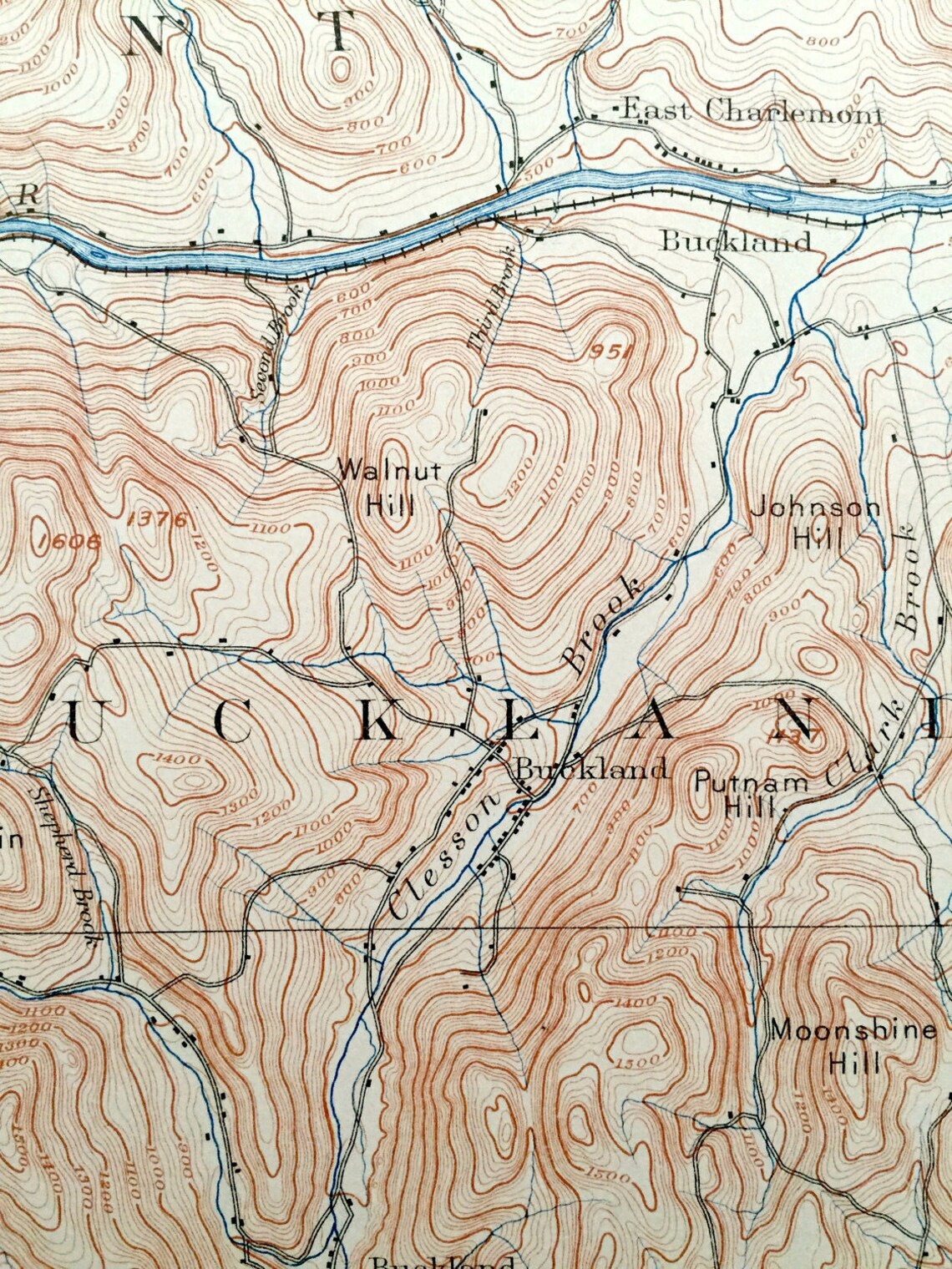 Antique Hawley Massachusetts 1894 US Geological Survey | Etsy