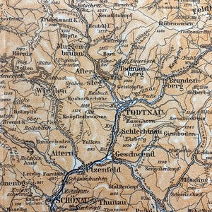 Antique 1911 Staufen, Germany Map From Baedekers Guide Atlas – Baden ...