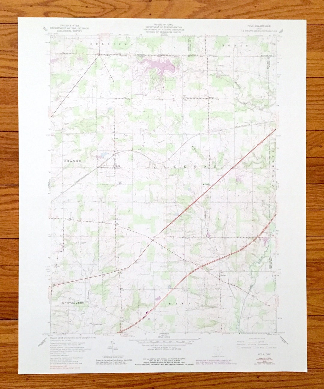 Antique Polk, Ohio 1961 US Geological Survey Topographic Map – Ashland ...