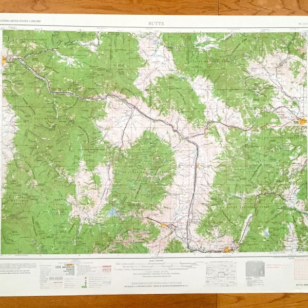 Topo Map of Butte Mt - Etsy
