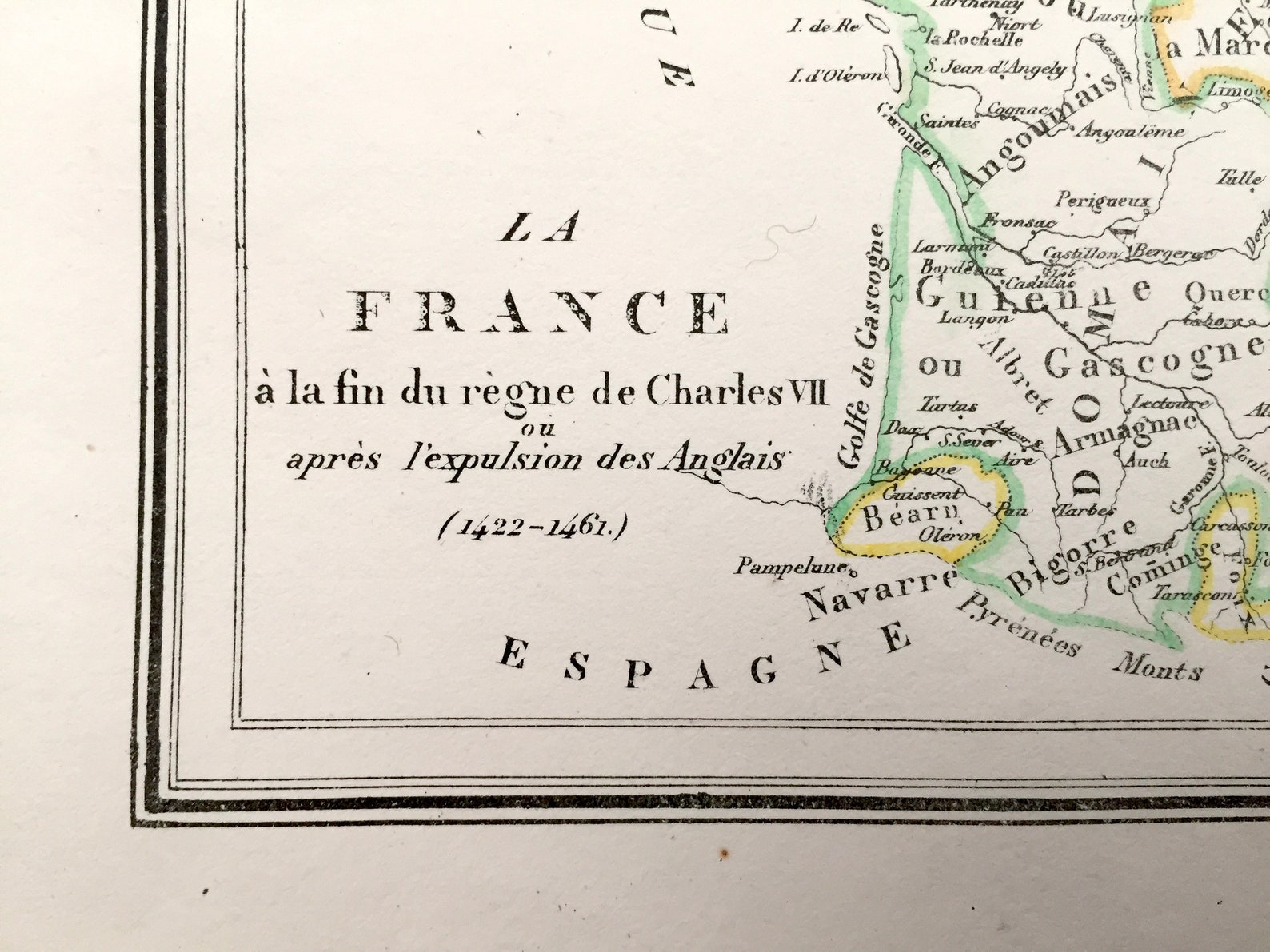 Antique 1835 Ancient France Map From JG Heck's Atlas Géographique ...